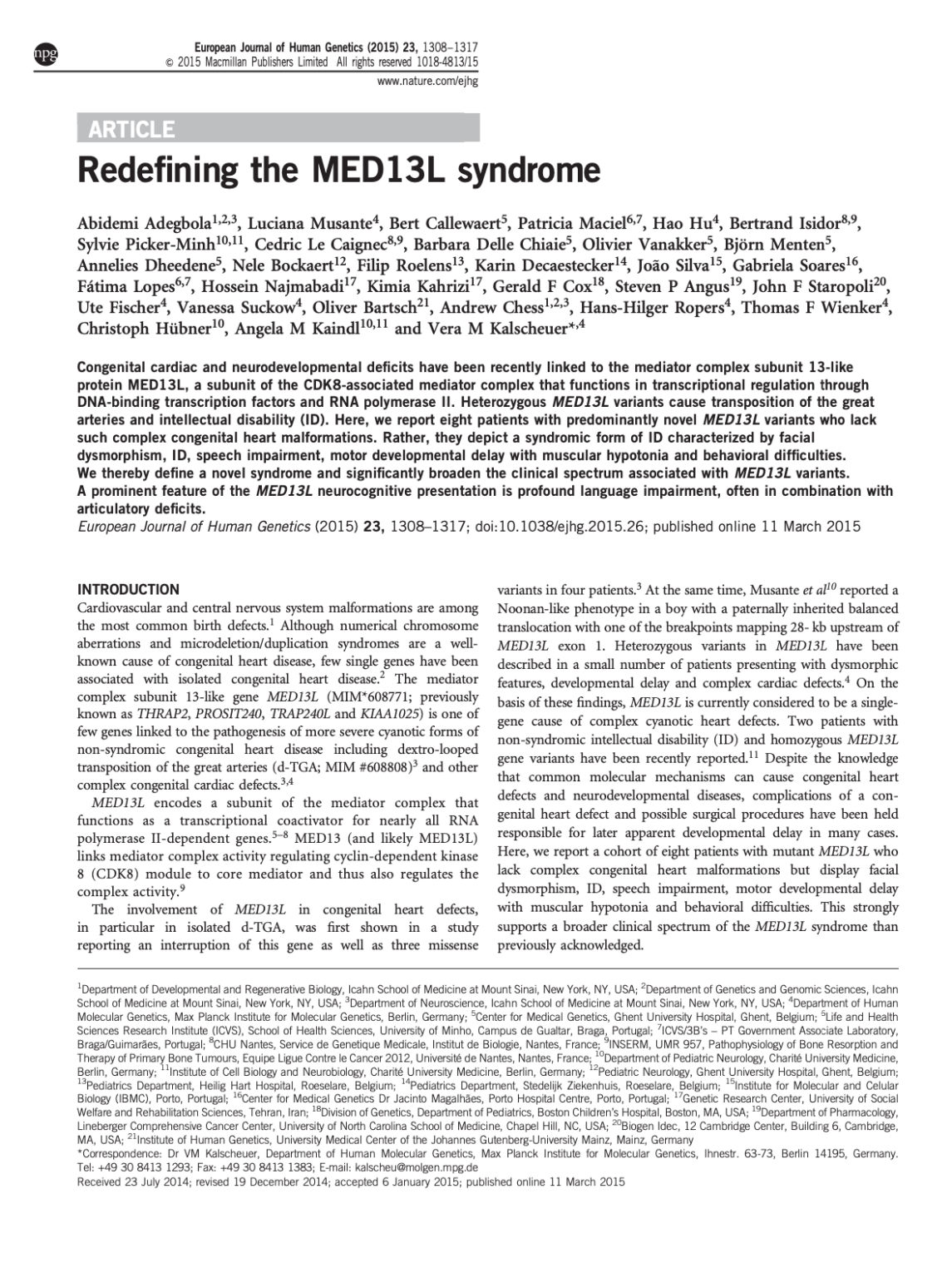 Redéfinir le syndrome MED13L | La Fondation MED13L