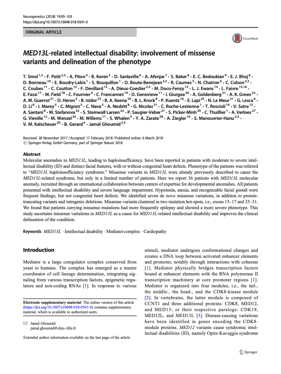 Publications | The MED13L Foundation